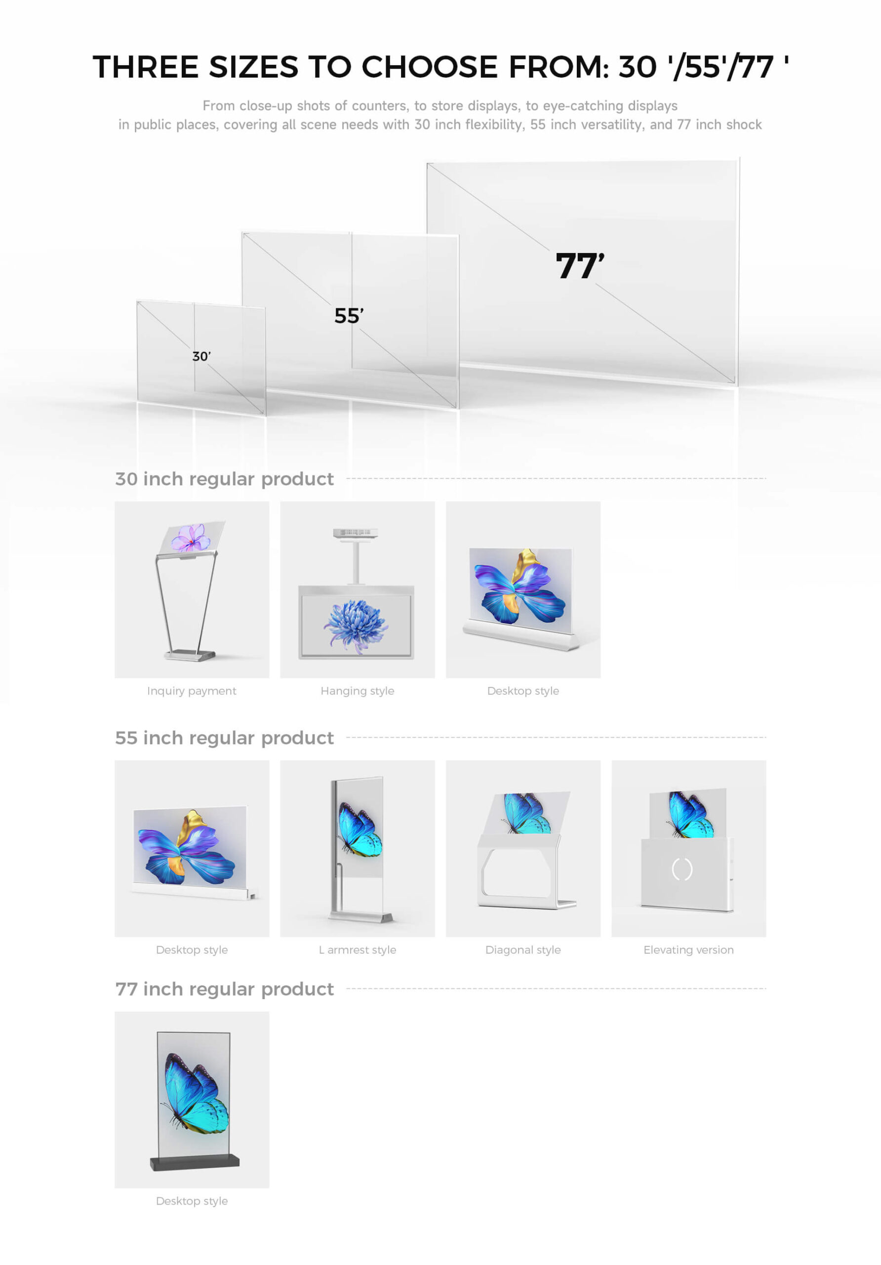 55 inch OLED transparent screen mobile digital robot - NEXOLED Display